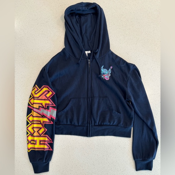 Disney | Jackets & Coats | Disney Stitch Zip Up Cropped Hoodie | Poshmark